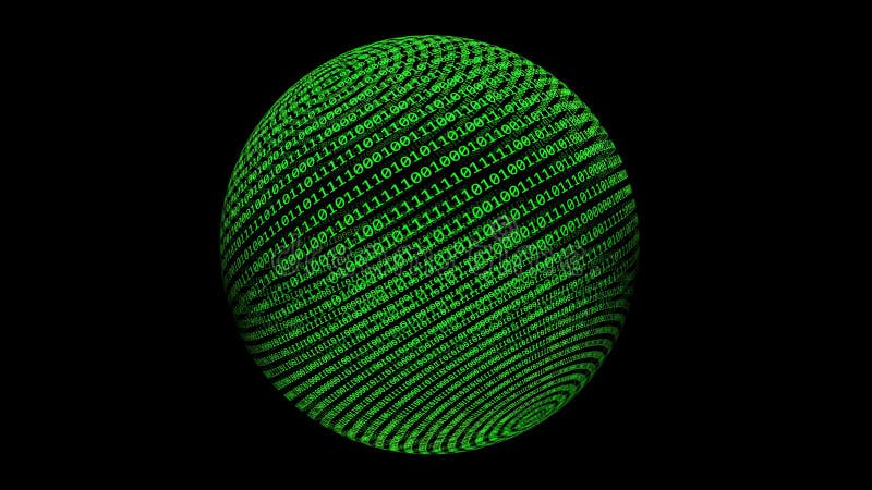 Binary Data on Sphere Concept Stock Photo - Image of sphere, rotating ...