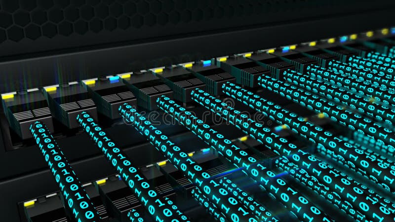 Binary Data Transferring To Network Switch Loop Stock Footage - Video ...