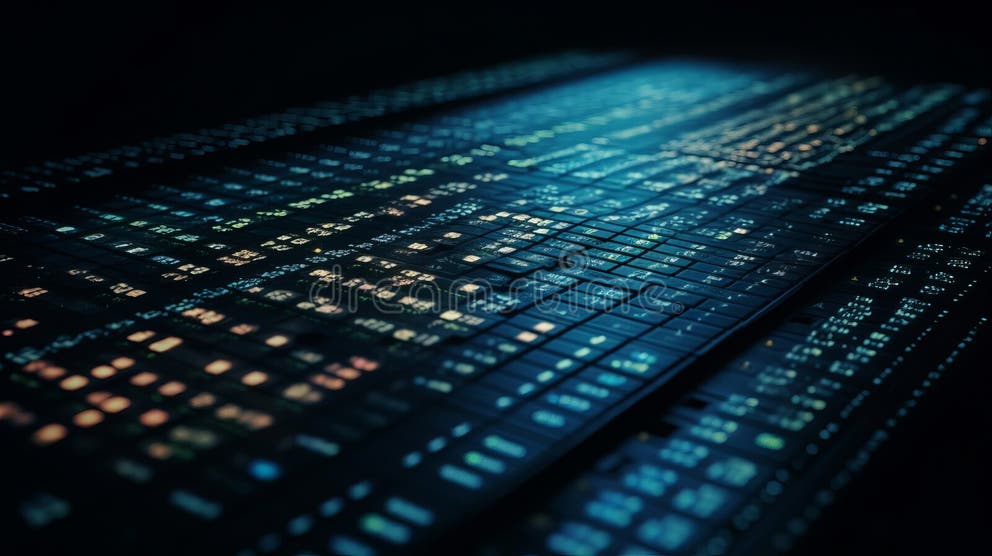 Binary Data Visualization. Hi-tech Background Stock Illustration ...