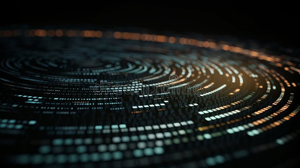 Binary Data Visualization. Hi-tech Background Stock Illustration ...