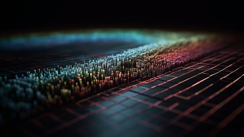 Binary Data Visualization. Hi-tech Background Stock Illustration ...