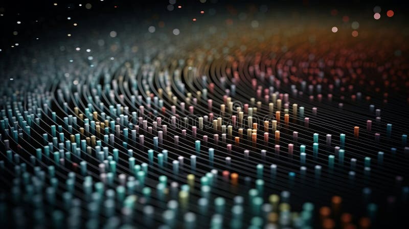 Binary Data Visualization. Hi-tech Background Stock Illustration ...