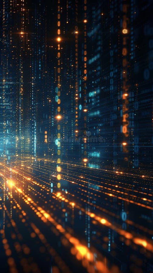 Binary Digit Matrix Streaming Data Forms Abstract Digital Background Stock Illustration ...