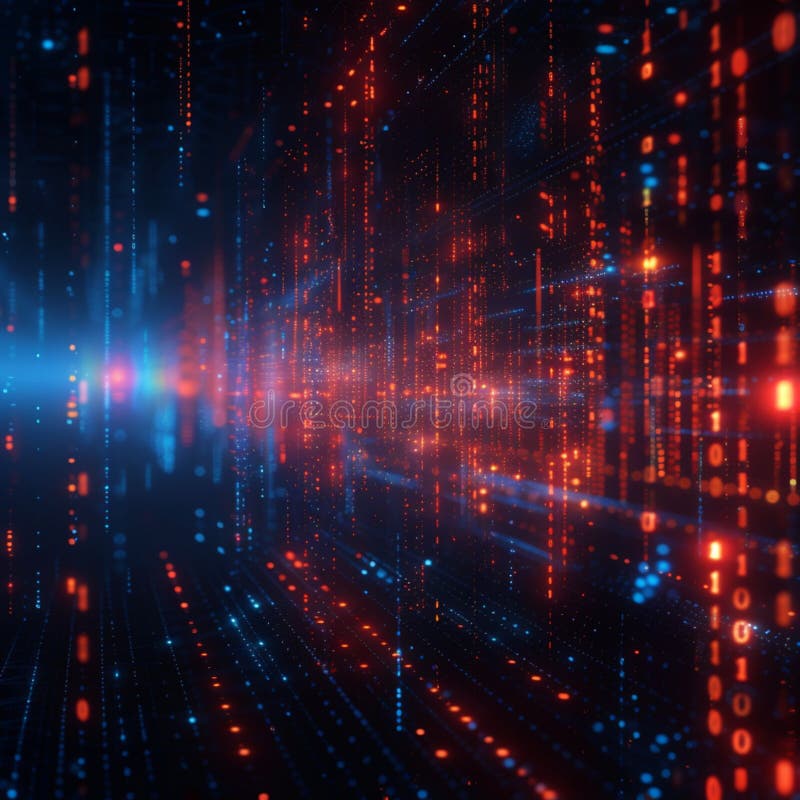 Binary Digit Matrix Streaming Data Forms Abstract Digital Background Stock Illustration ...