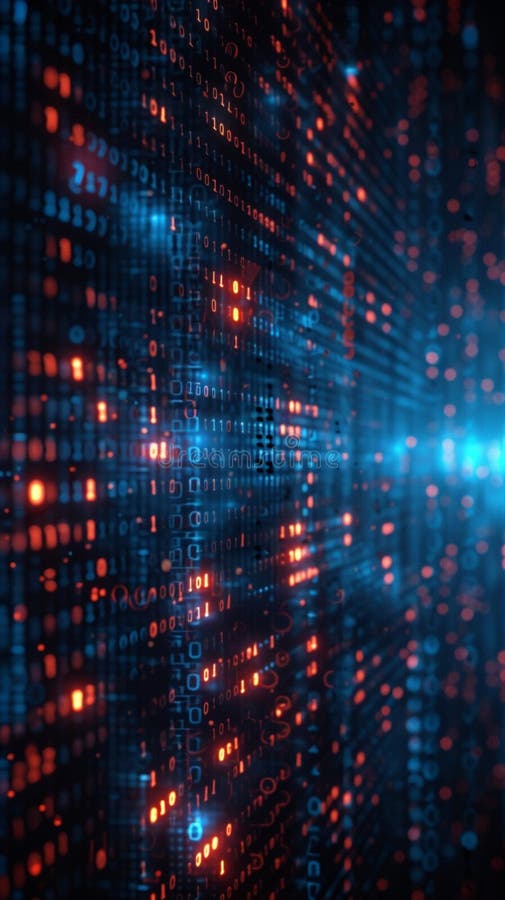 Binary Digit Matrix Streaming Data Forms Abstract Digital Background Stock Illustration ...