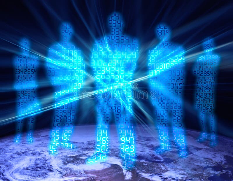 Binary Digit People stock illustration. Illustration of communications ...
