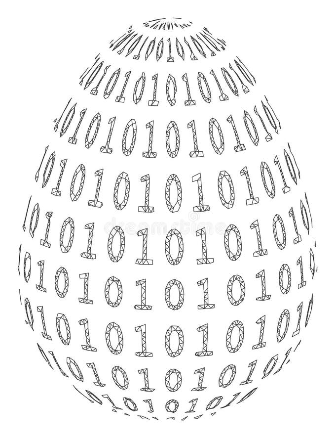 Binary Digital Abstract Egg Vector Mesh 2D Model Stock Vector ...