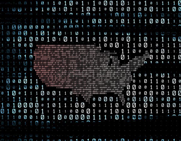 Binary Digital Array, Big Data Transmission and American Map, Programming and Intelligent ...