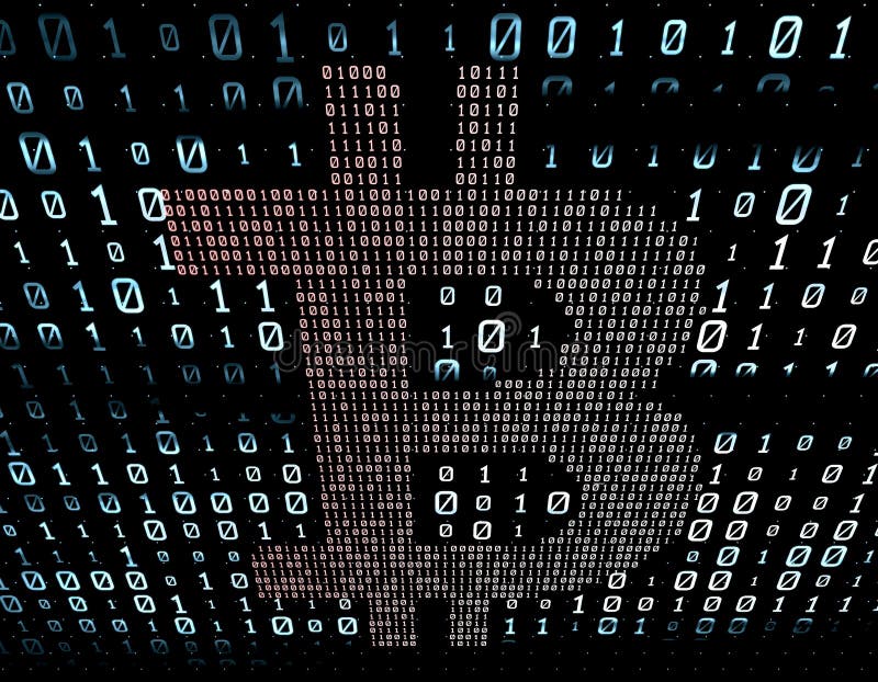 Binary Digital Array Big Data Transmission And Bitcoin Symbol Programming And Intelligent