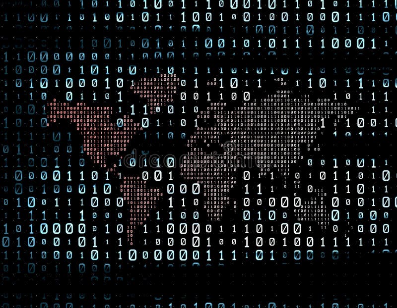 Binary Digital Array Big Data Transmission And Map Of India Programming And Intelligent