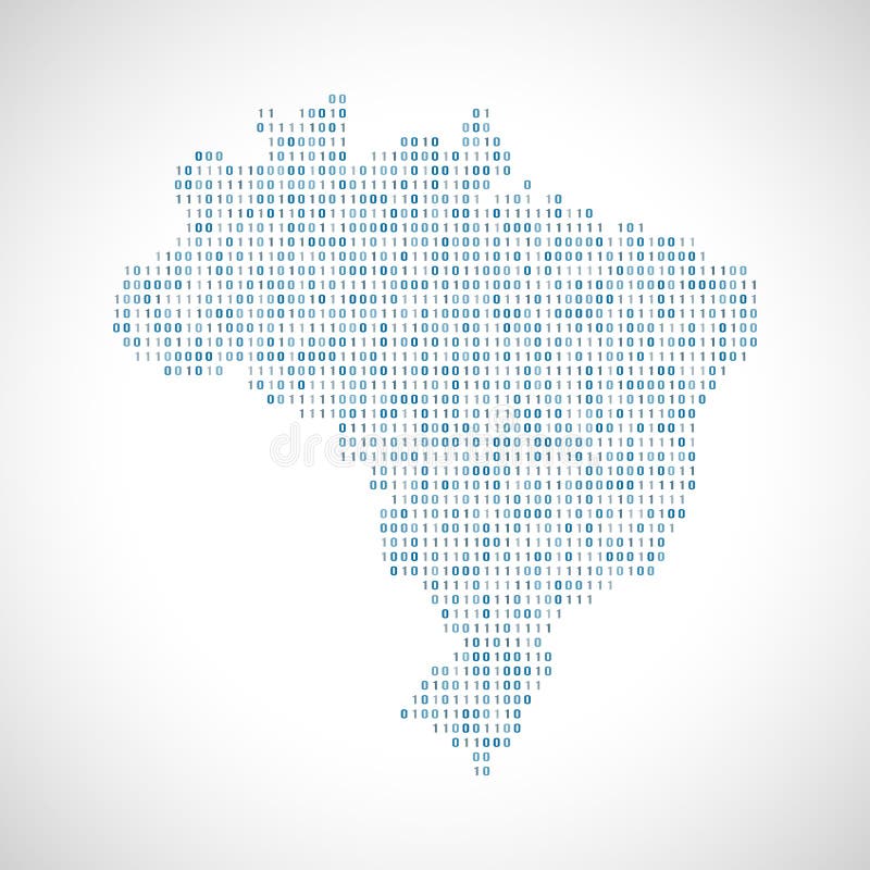 Binary Digital Map of Brazil Stock Vector - Illustration of internet ...