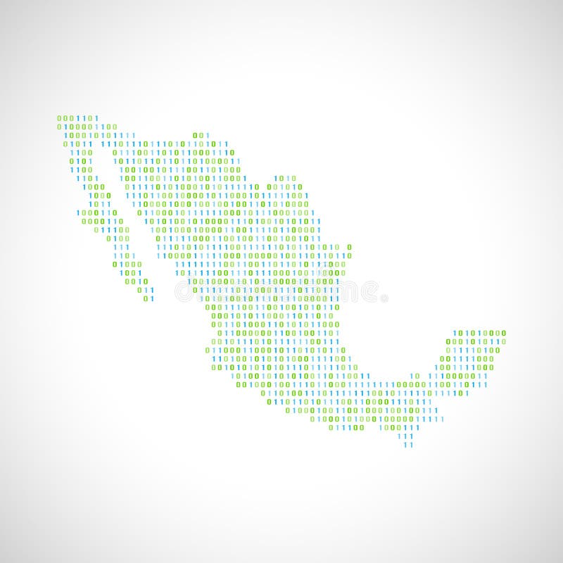 Binary Digital Map Of Mexico Stock Vector - Illustration of coding ...