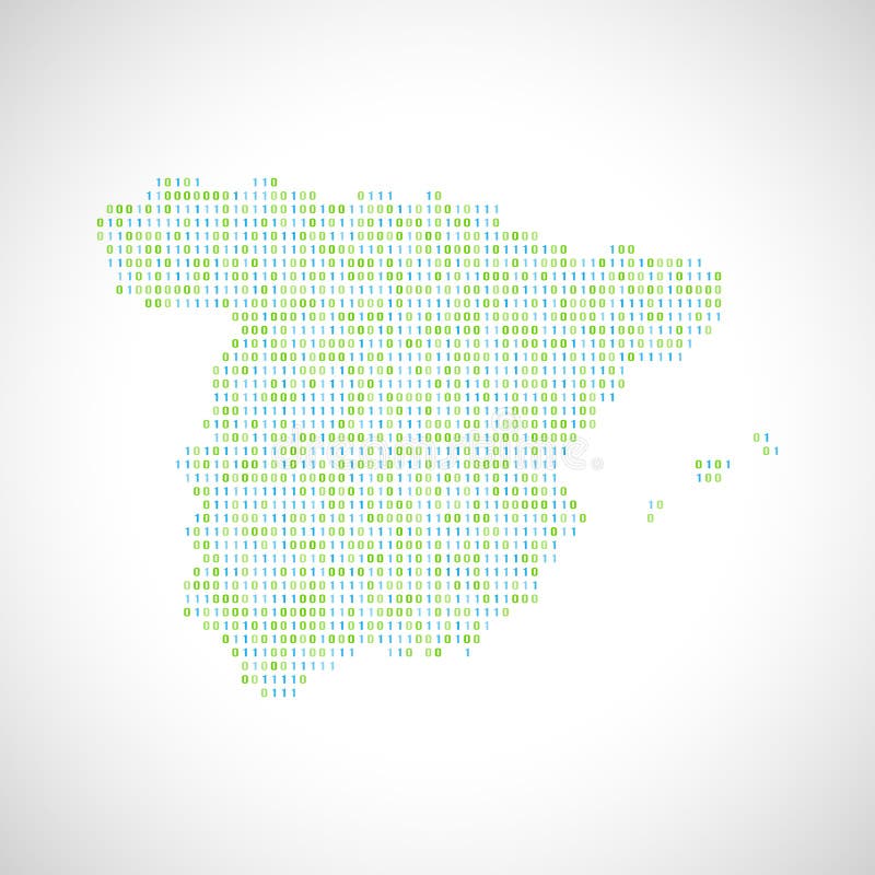 Binary Digital Map of Spain Stock Vector - Illustration of ...
