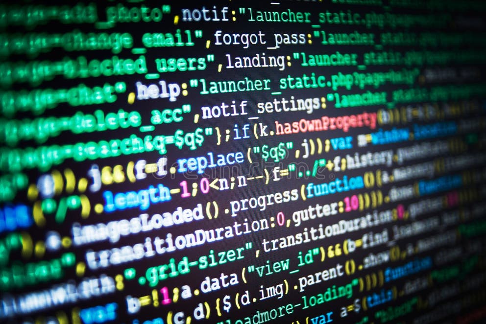 Binary Digits Code Editing. Software Source Code. Modern Web Network and Internet ...