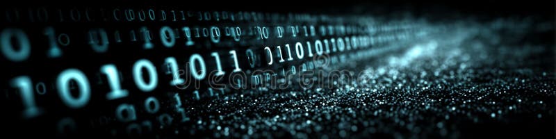 Binary Drift: Flow of Digital Logic. Generative AI Stock Illustration ...