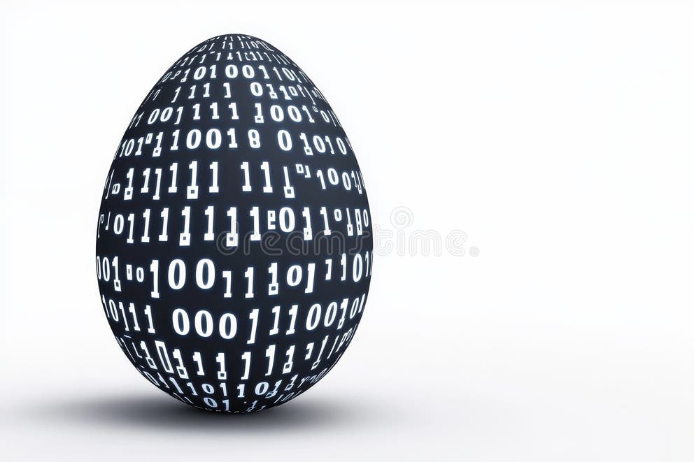 Binary Easter Egg Digital Data Technology Spring Holiday Innovation Secret Code Stock ...