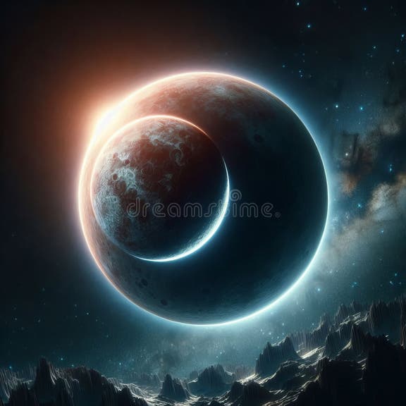 Binary Eclipse One Star Partially Eclipsing the Other Casting Stock ...