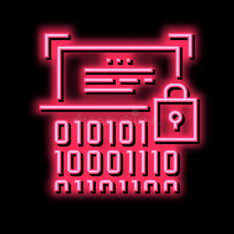 Binary Encryption Color Icon Vector Illustration Sign Stock Vector - Illustration of glowing ...