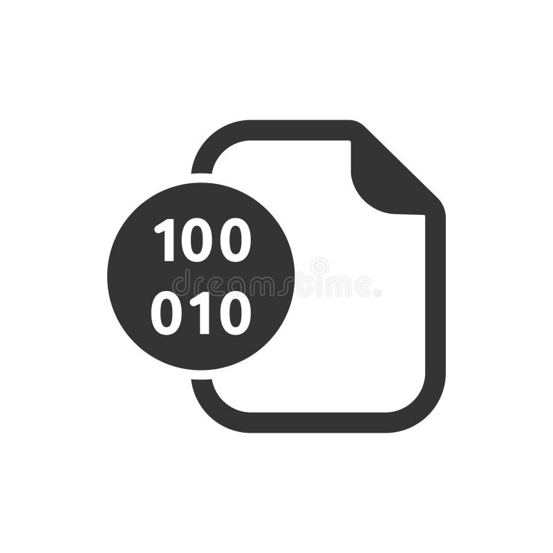 Binary File Coding System Vector Thin Line Icon Stock Vector