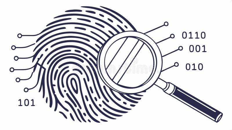 Binary Fingerprint: Digital Identity and Code Scan Details. #binaryfingerprint Vector Design ...
