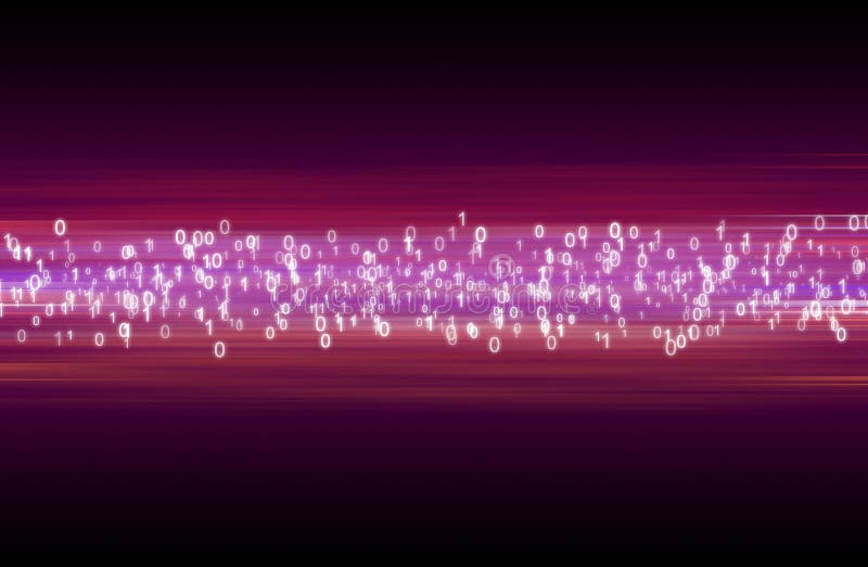Binary Code Data Flowing on Display Stock Illustration - Illustration ...