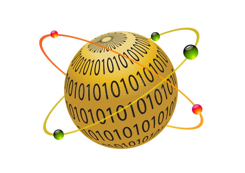 Binary code and globe stock illustration. Illustration of digital - 6002489