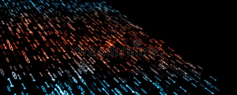 Binary Gradient Concept Flow Of Binary Data Zero And One Digits