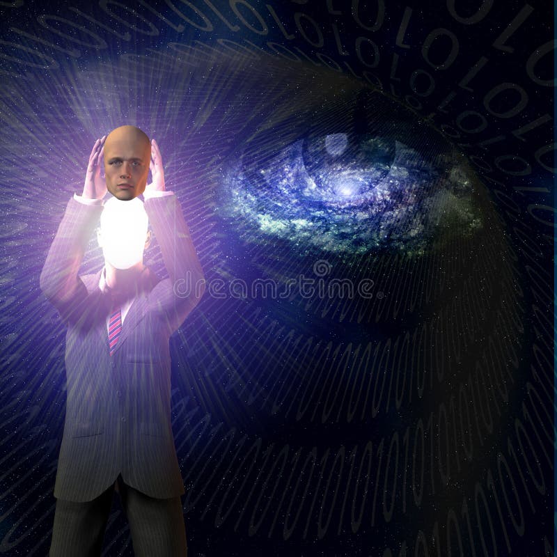 Binary Man. Human Face Composed of Zeros and Ones Stock Vector ...