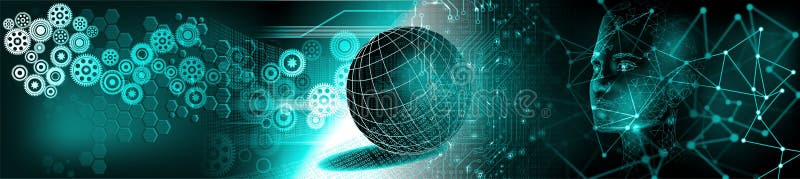 Binary Industrial Global Business Background with Eye Vision ...