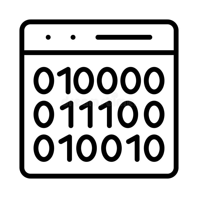 Binary Interface Isolated Vector Icon Which Can Easily Modify or Edit ...