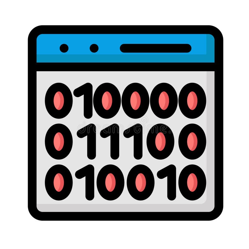Binary Interface Isolated Vector Icon Which Can Easily Modify or Edit ...