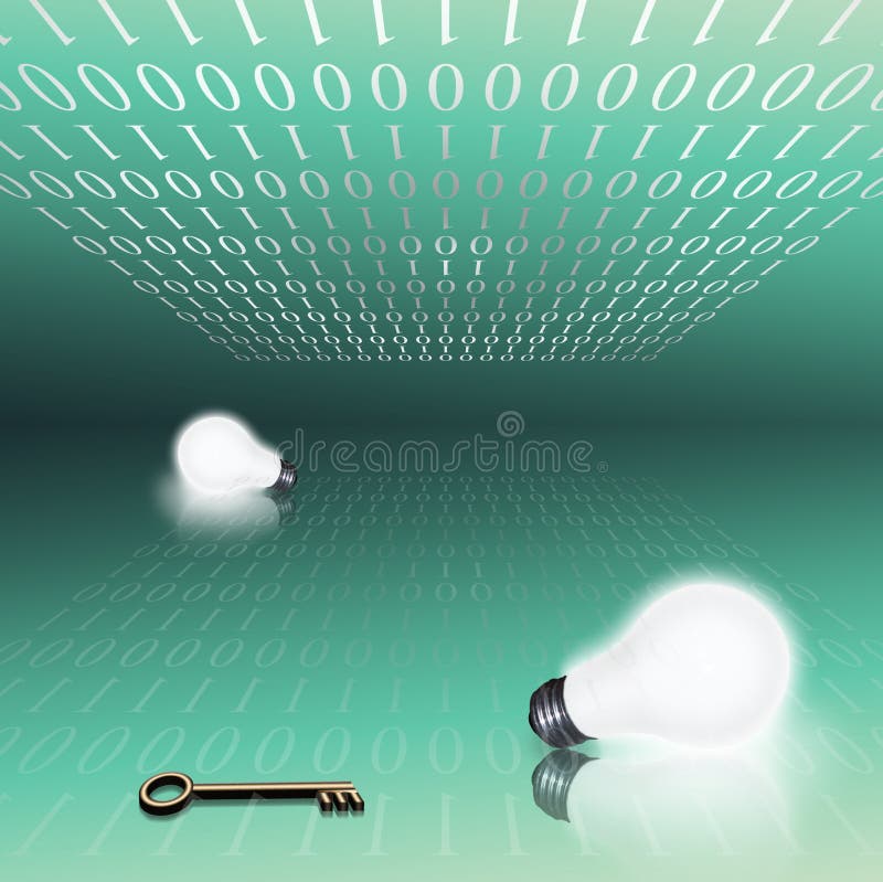 Binary Key Idea stock illustration. Illustration of glowing - 1390513