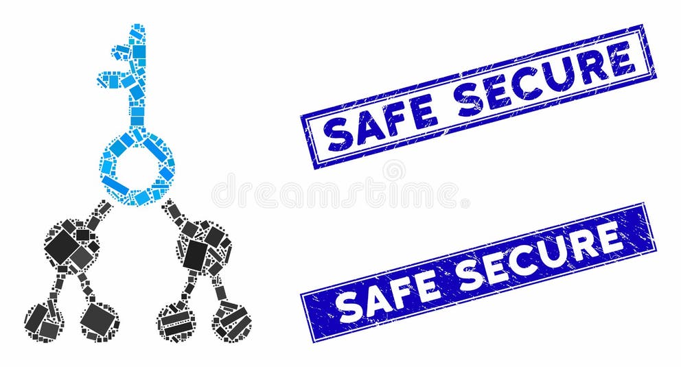 Binary Key Mosaic and Scratched Rectangle Watermarks Stock Illustration ...