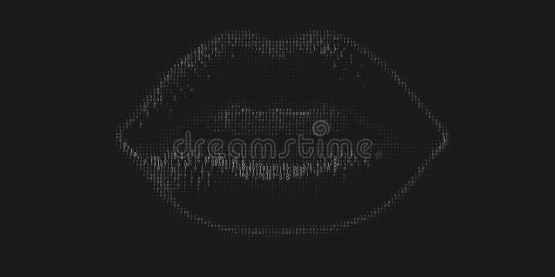 Binary Lips. Digital Love. Cyber Kiss. Stock Vector - Illustration of ...