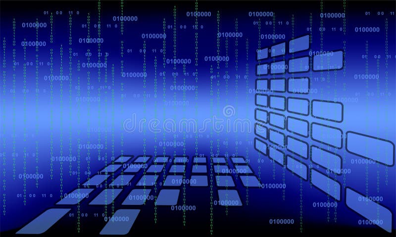 Binary Matrix Code on the Screen. Numbers of the Computer Matrix. the ...