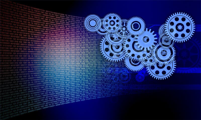 Binary Matrix Code on the Screen. Numbers of the Computer Matrix. the ...