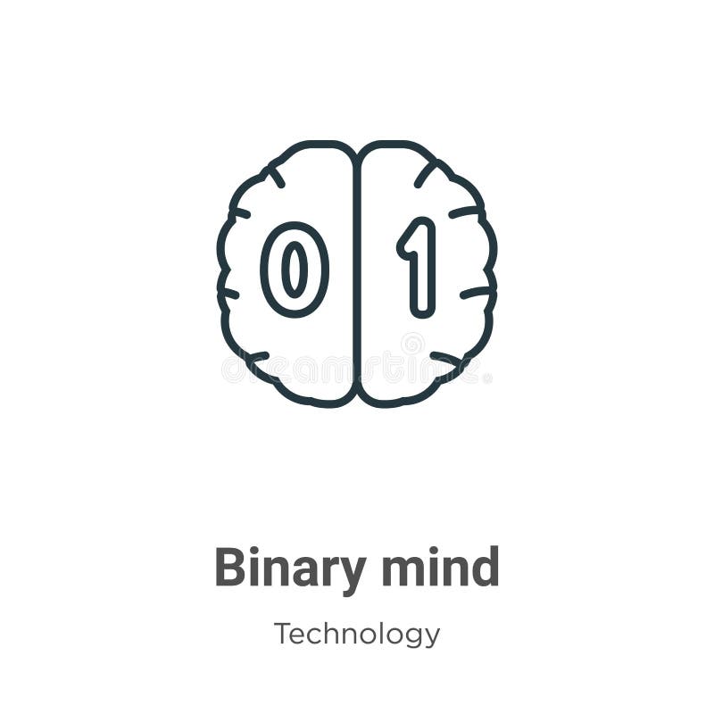 Binary Mind Icon on White Background. Simple Element Illustration from Technology Concept Stock ...