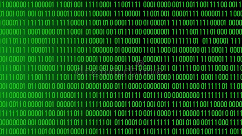01 or Binary Numbers on the Computer Black Screen. Monitor Matrix Background, Digital Data Code ...