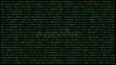 01 or Binary Numbers on the Computer Screen on Black Monitor Background Metrix, Digital Data ...