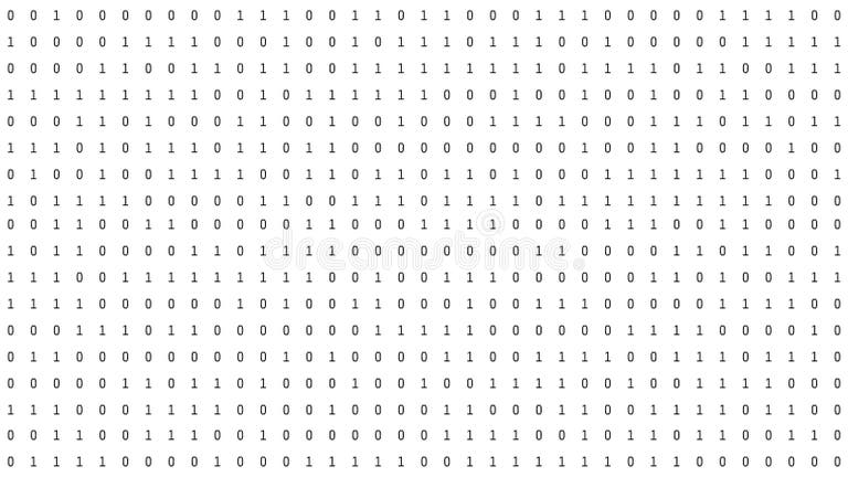 01 or Binary Numbers on the Computer Screen on Monitor Matrix Background, Digital Data Code in ...