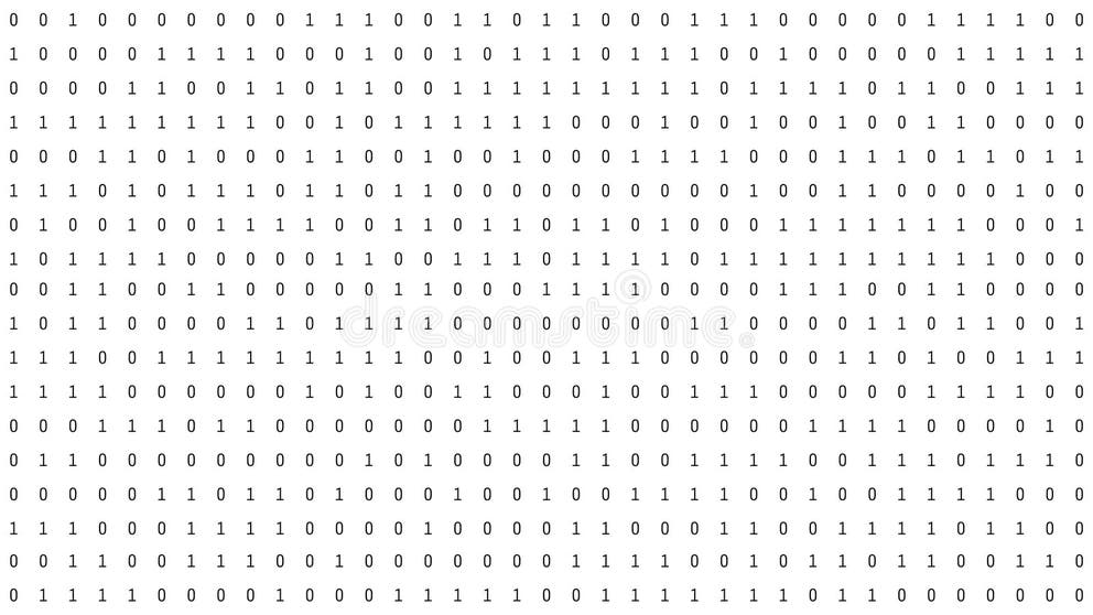 01 or Binary Numbers on the Computer Screen on Monitor Matrix Background, Digital Data Code in ...