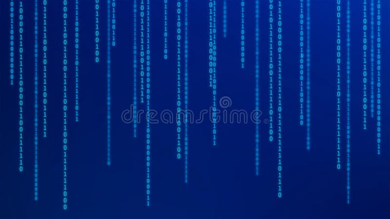 01 or Binary Numbers on the Computer Screen on Monitor Matrix Background, Digital Data Code in ...