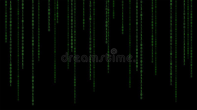 01 or Binary Numbers on the Computer Screen on Monitor Matrix Background, Digital Data Code in ...