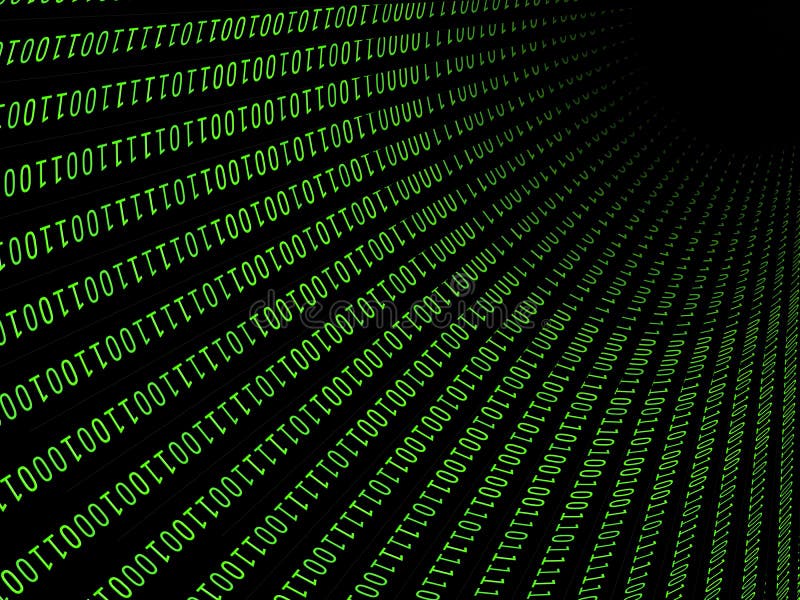 01 or Binary Numbers on the Computer Screen on Monitor Matrix ...