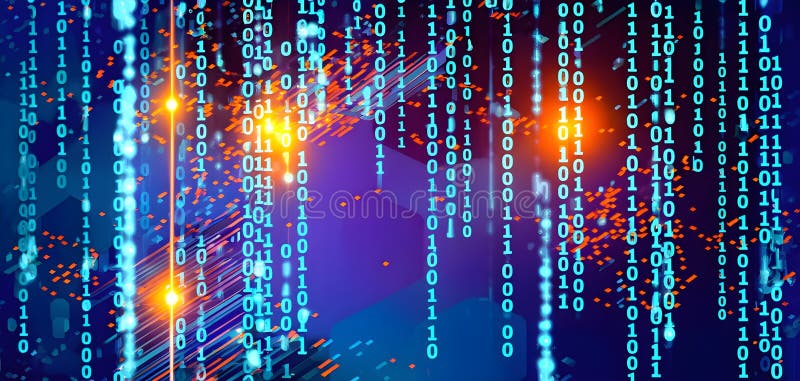 Binary Numbers Forming Digital Background with Area Dented Stock ...