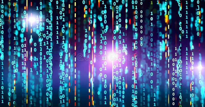 Binary Numbers Forming Digital Background with Area Dented Stock ...