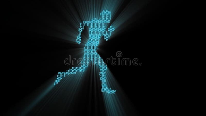 Silhouette of Man Running To the Left on Transparent Background Looping ...