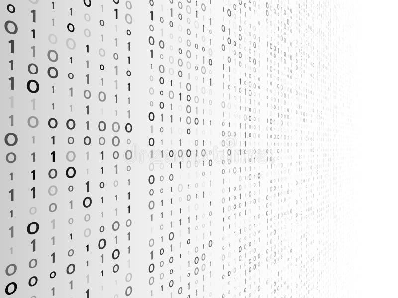 Binary Numbers in Perspective Background. Hex Code Digital Concept ...