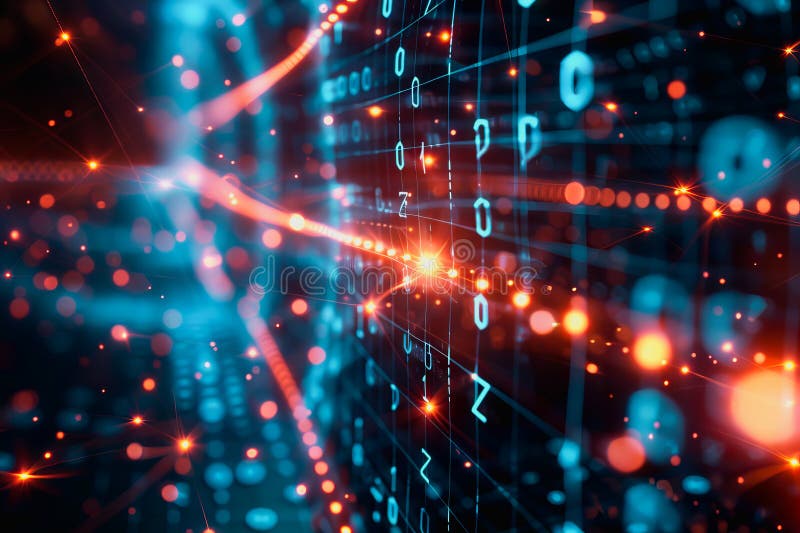 Binary Numeric Data Transmission Chain of Nodes Connected in a Network ...