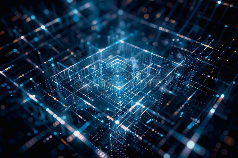 Binary Numeric Data Transmission Chain Of Nodes Connected In A Network Form P2p Connection